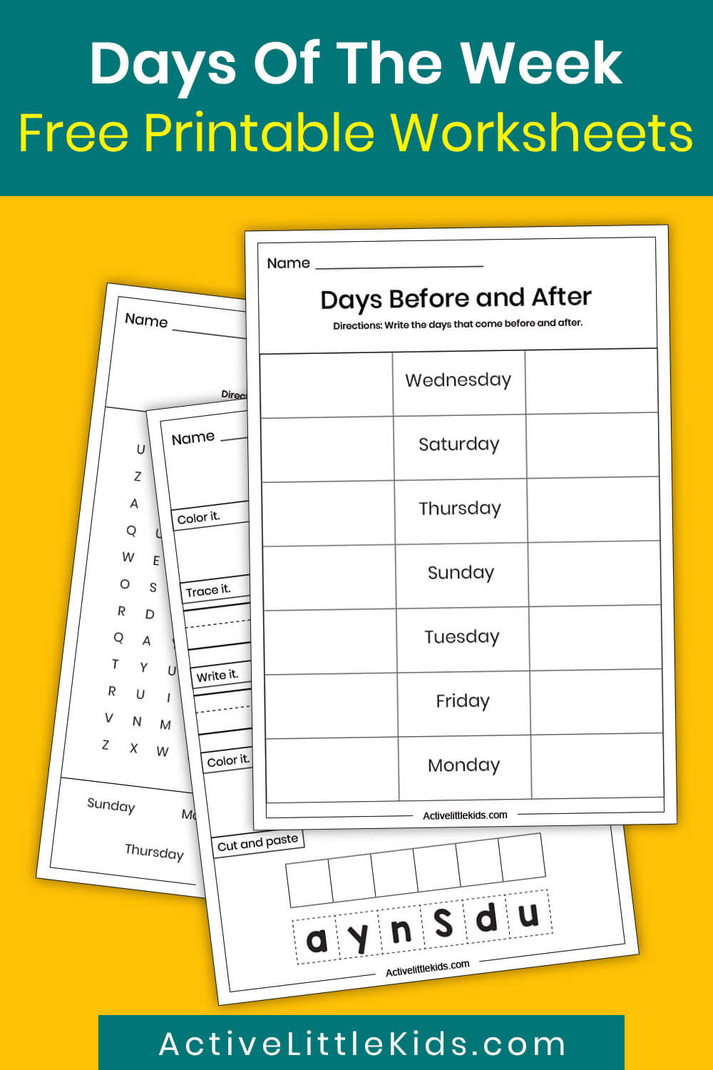 Free Days of the Week Worksheets - 26 Free Pages