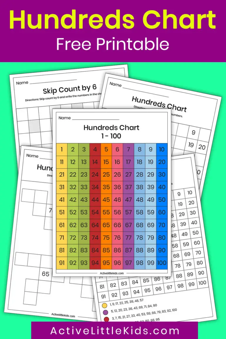 Hundreds Chart for Kindergarten - Active Little Kids