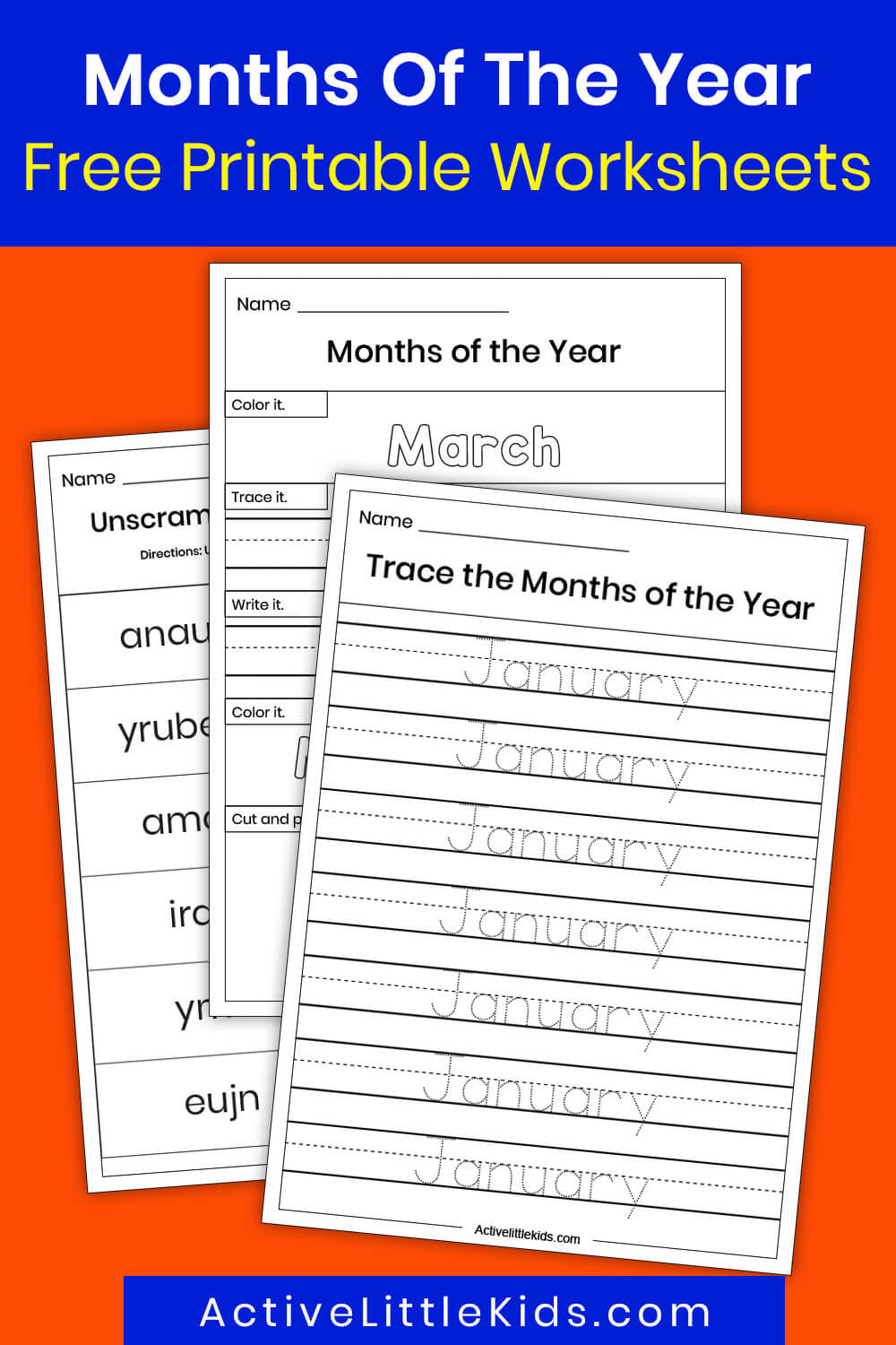 Months of the Year Worksheets - Active Little Kids