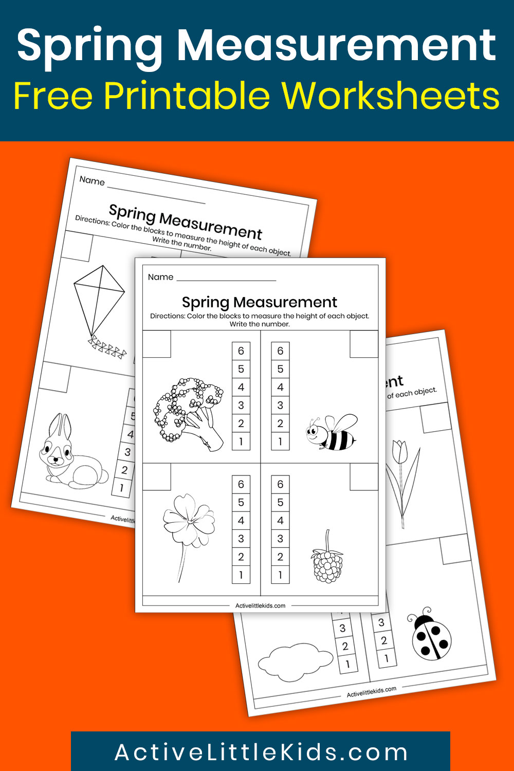 Spring measurement worksheets for kindergarten - Active Little Kids