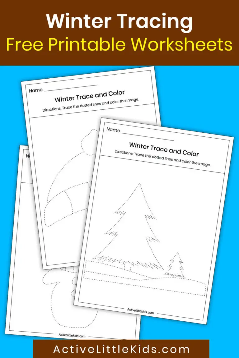 Winter Tracing Worksheets for Preschool - Active Little Kids