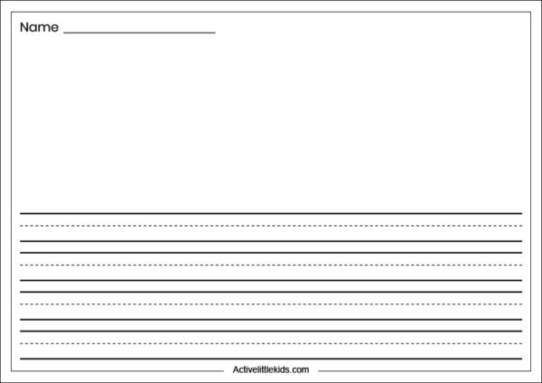 Kindergarten Writing Paper - Active Little Kids