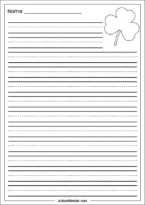 Kindergarten Writing Paper - Active Little Kids