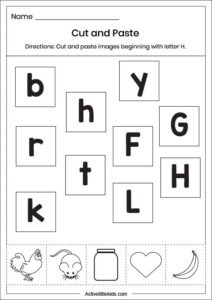 Free Letter H Worksheets for Kindergarten - Active Little Kids