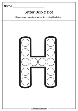 Free Letter H Worksheets for Kindergarten - Active Little Kids