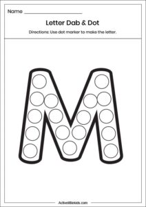 Free Letter M Worksheets for Kindergarten - Active Little Kids