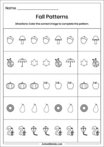 Free Kindergarten Pattern Worksheets - Active Little Kids