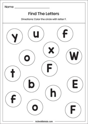 Free Letter F Worksheets for Kindergarten - Active Little Kids