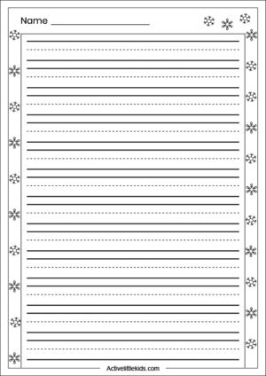 Kindergarten Writing Paper - Active Little Kids