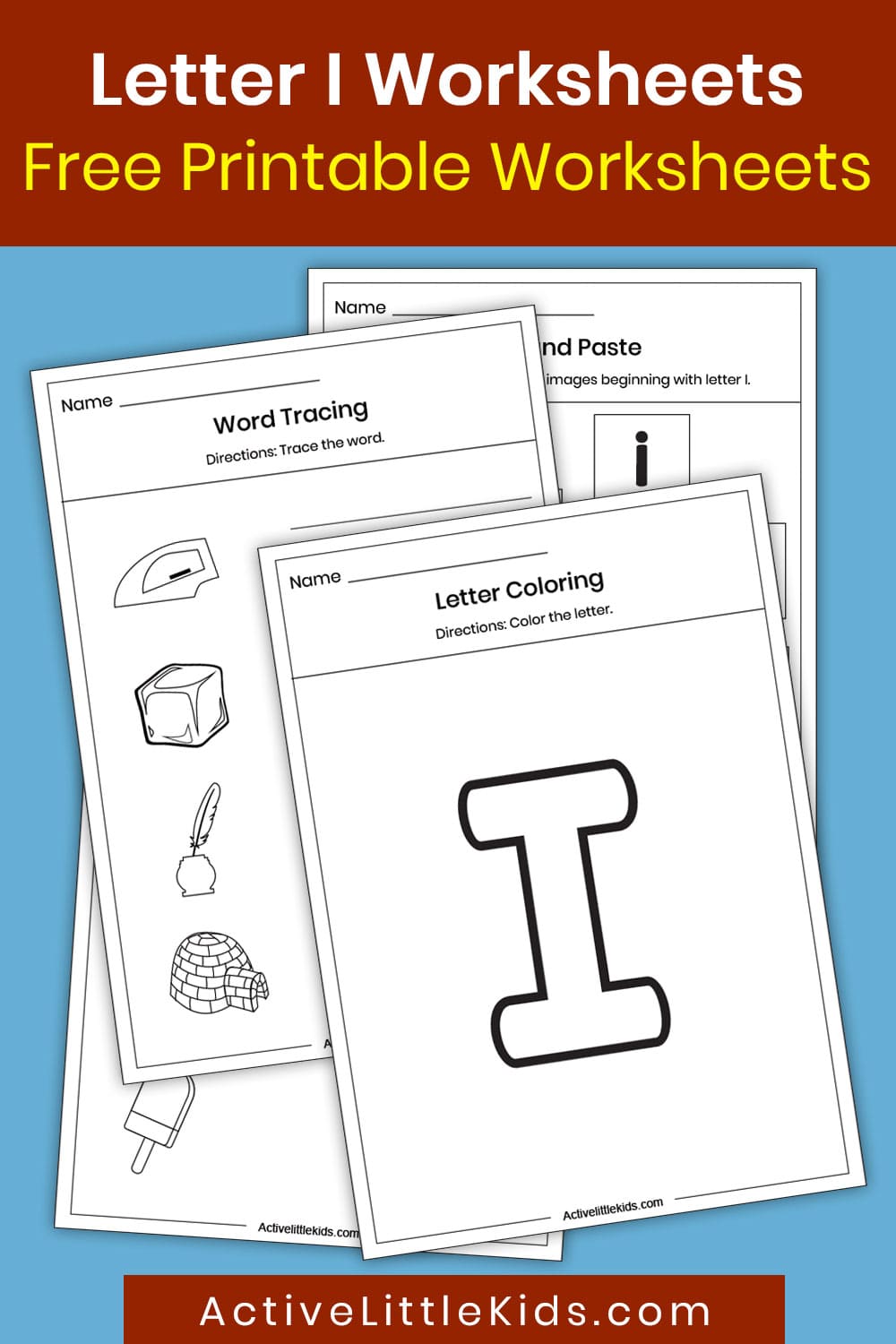 Free Letter I Worksheets for Kindergarten - Active Little Kids