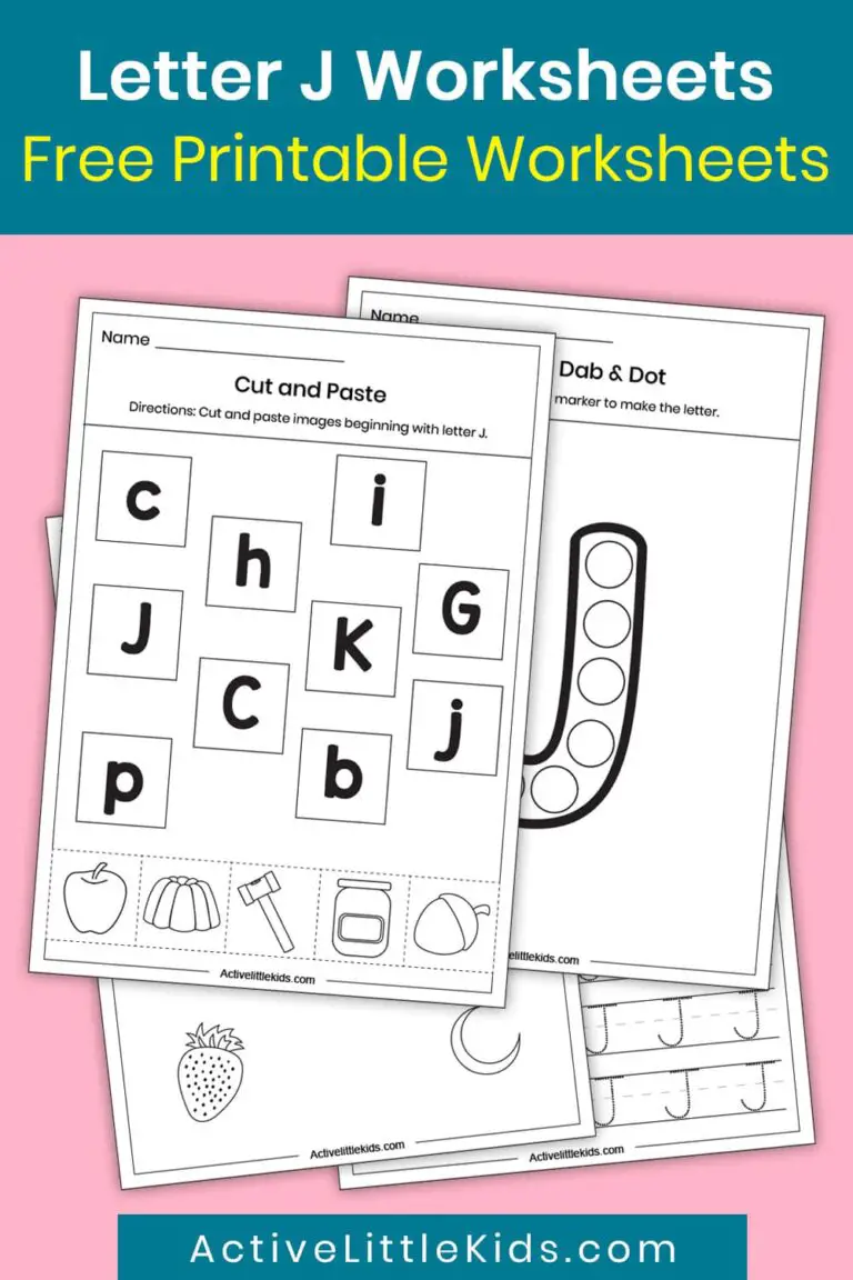 Free Letter J Worksheets for Kindergarten - Active Little Kids