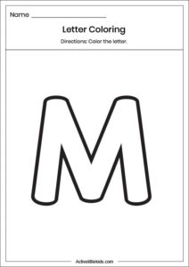 Free Letter M Worksheets for Kindergarten - Active Little Kids