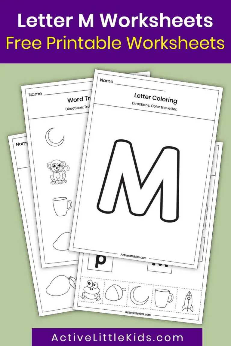 Free Letter M Worksheets for Kindergarten - Active Little Kids