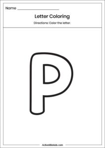 Free Letter P Worksheets for Kindergarten - Active Little Kids