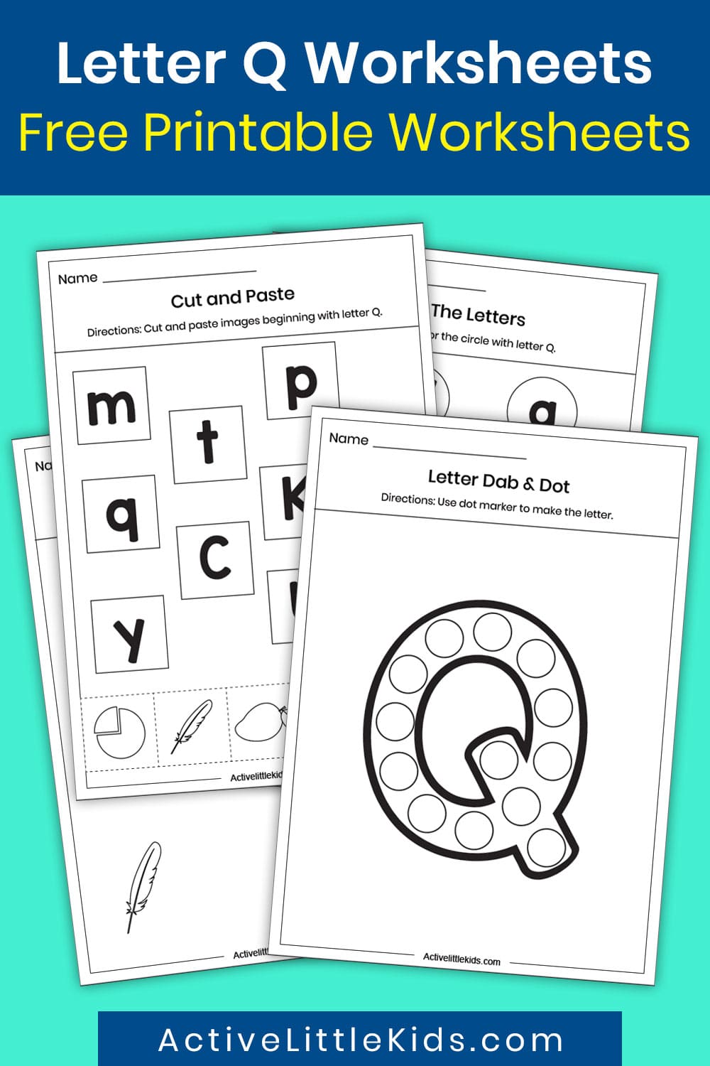 Free Letter Q Worksheets for Kindergarten - Active Little Kids