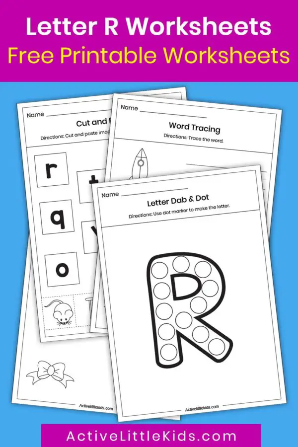 Free Letter R Worksheets for Kindergarten - Active Little Kids