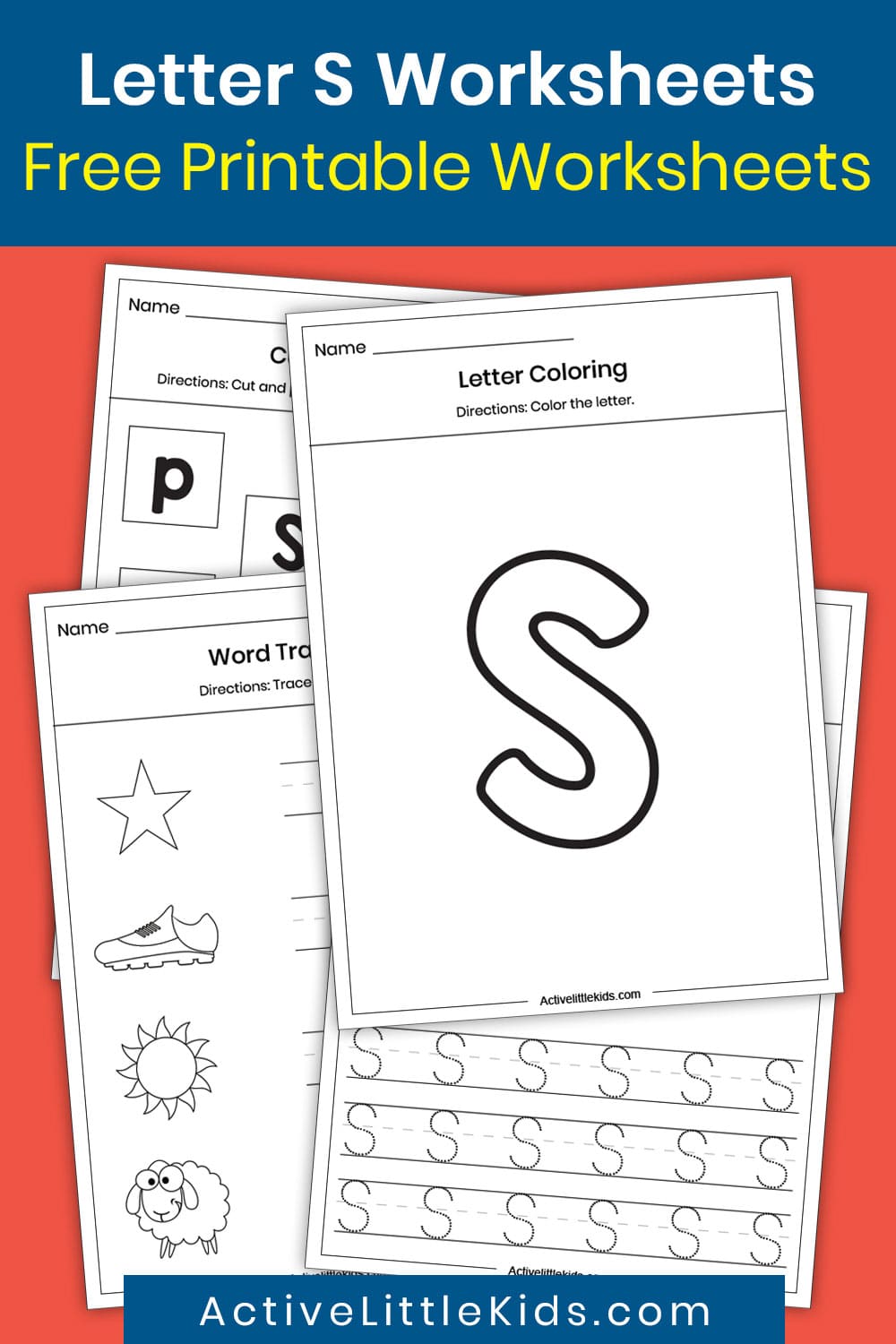 Free Letter S Worksheets for Kindergarten - Active Little Kids