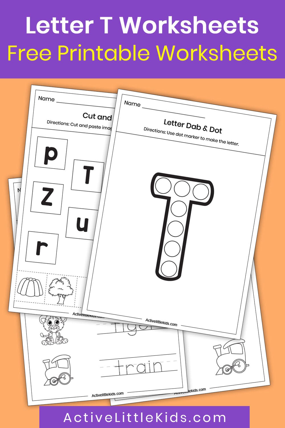 Free Letter T Worksheets for Kindergarten - Active Little Kids