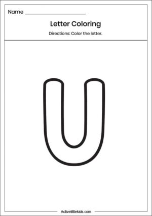Free Letter U Worksheets for Kindergarten - Active Little Kids