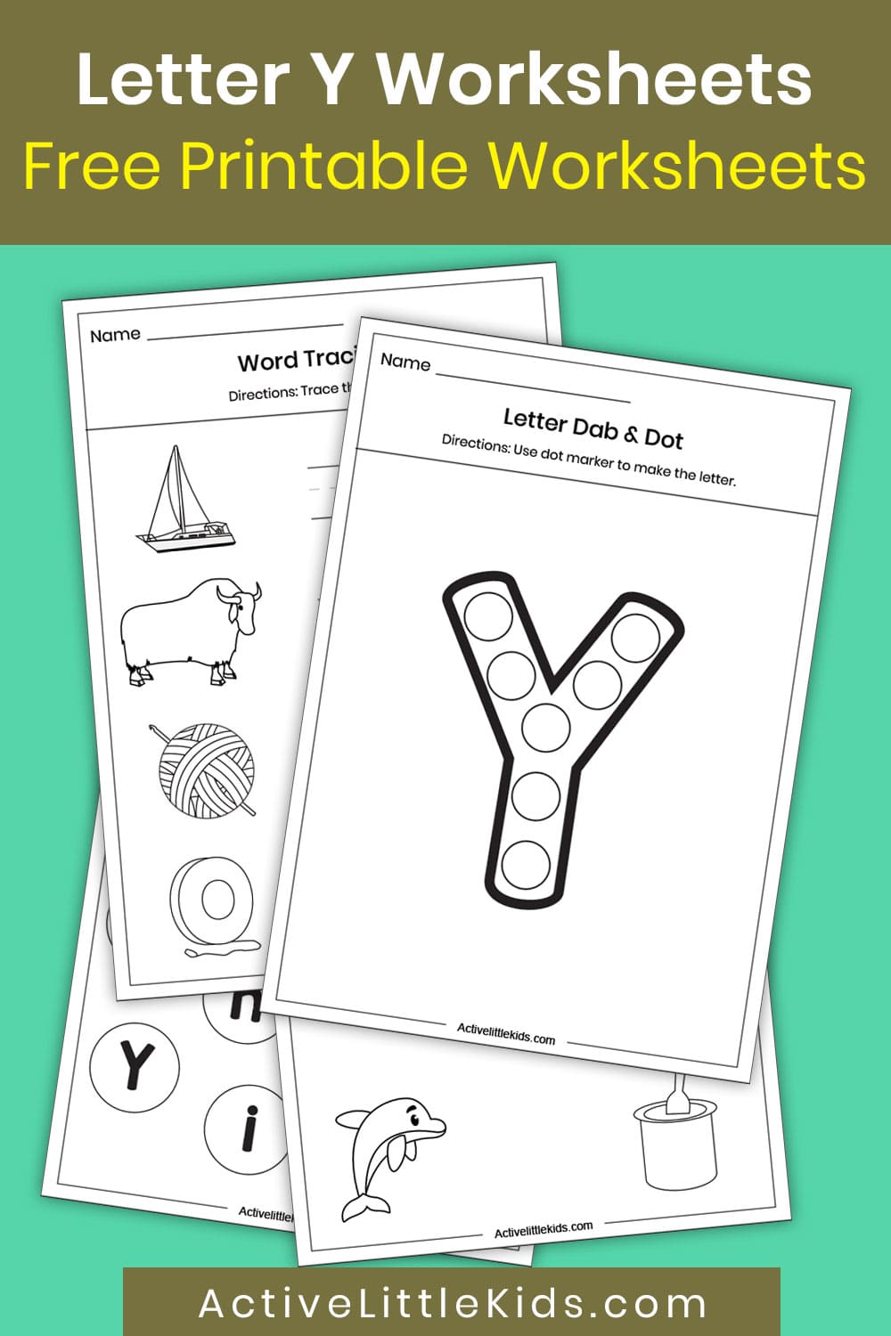 Free Letter Y Worksheets for Kindergarten - Active Little Kids