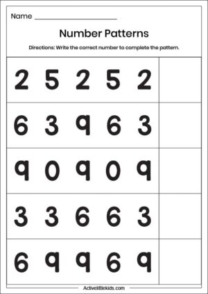 Free Kindergarten Pattern Worksheets - Active Little Kids