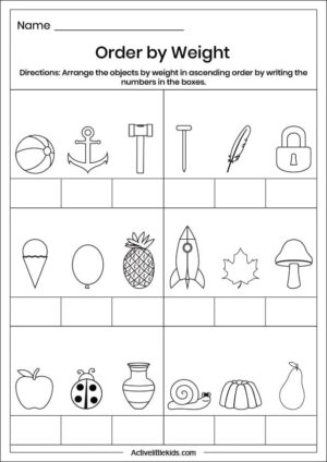 Free Kindergarten Measurement Worksheets - Active Little Kids