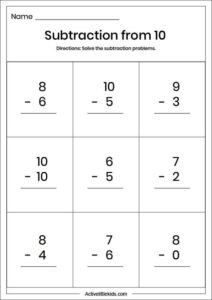 Free subtraction worksheets for kindergarten - 35 Free Pages