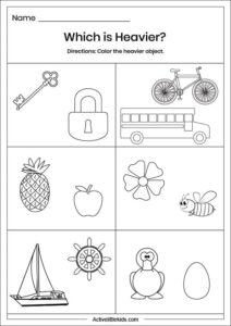 Free Kindergarten Measurement Worksheets - Active Little Kids